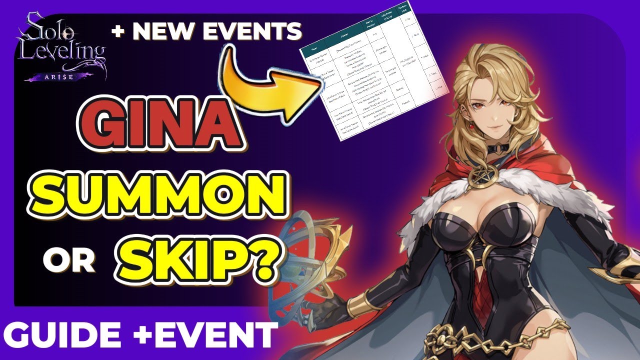 NEW EVENTS and is GINA GOOD for your ACCOUNT? in Solo Leveling:Arise ...
