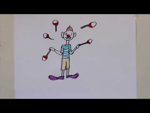 Drawing juggler clown - YouTube