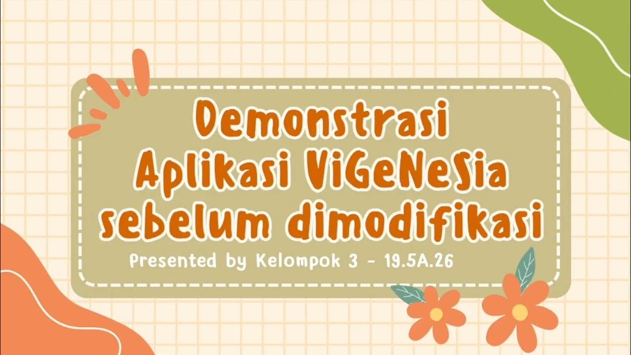 PENGEMBANGAN APLIKASI VIGENESIA - YouTube
