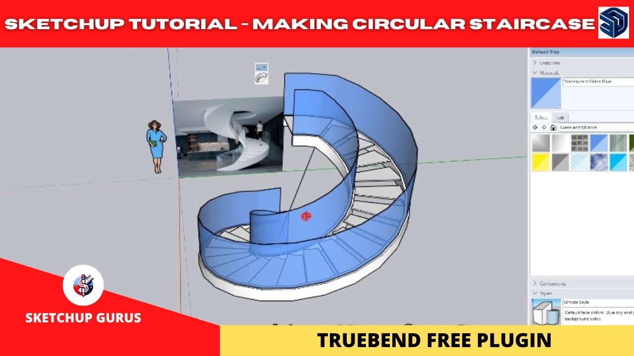 create circular staircase in sketchup / sketchup quick tutorial - YouTube