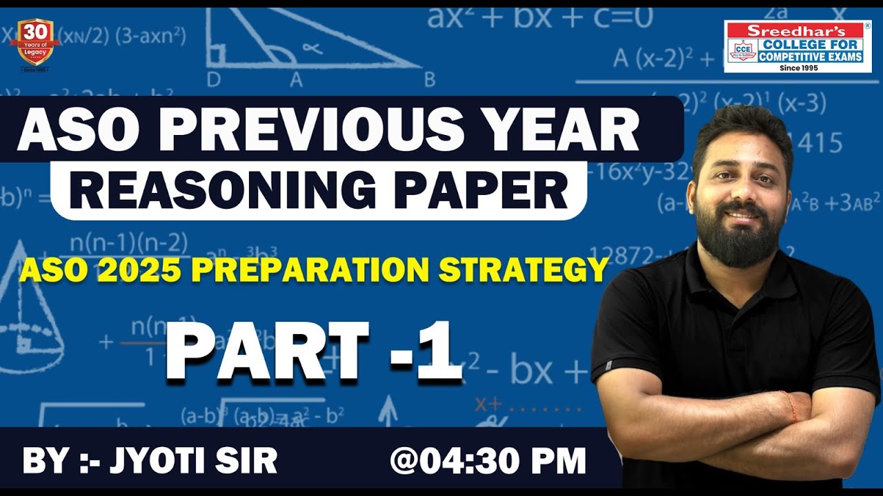 ASO Previous Year Reasoning Paper Part-1 || ASO 2025 Preparation ...