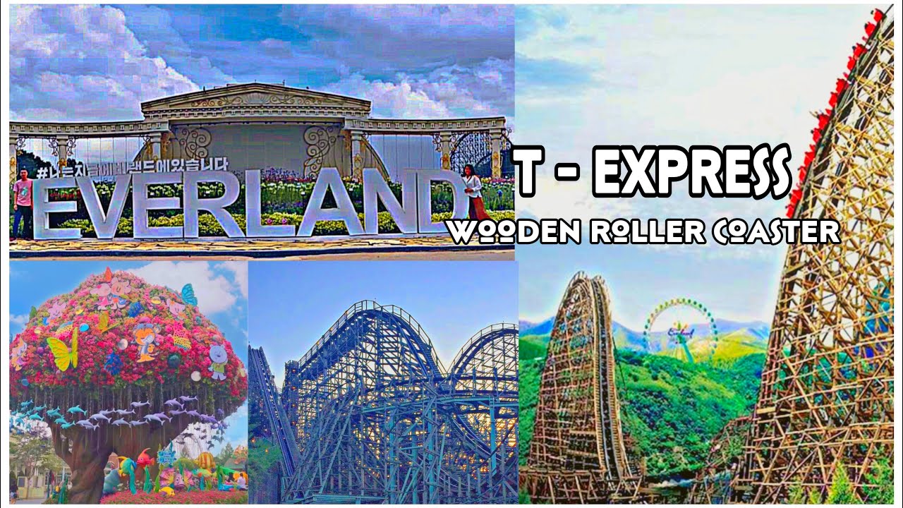 T- Express a Wooden Roller Coaster in Everland Theme Park - South Korea ...