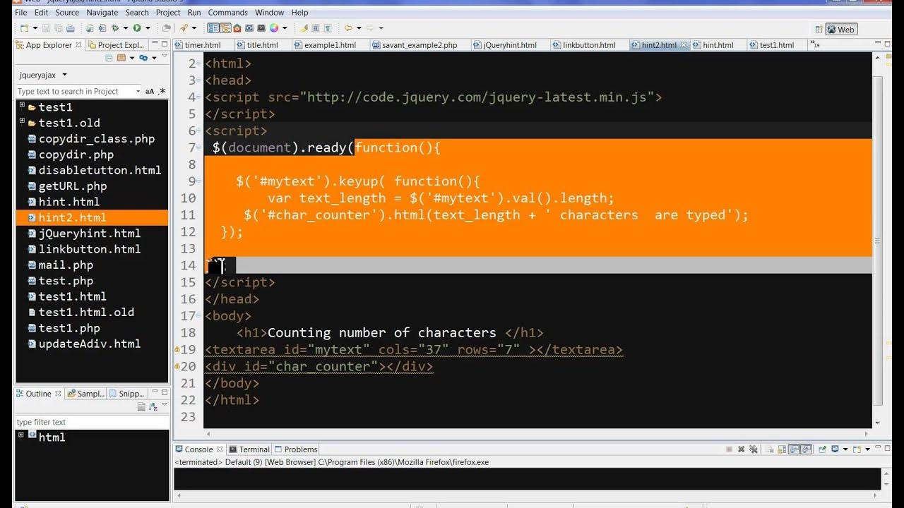 Counting number of characters typed on textarea using jQuery - YouTube