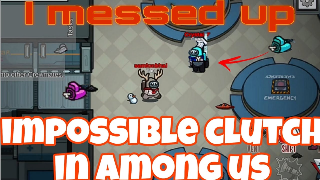 IMPOSSIBLE CLUTCH IN among us💀🔪🛑... i messed up 😂 #amongus #gaming # ...