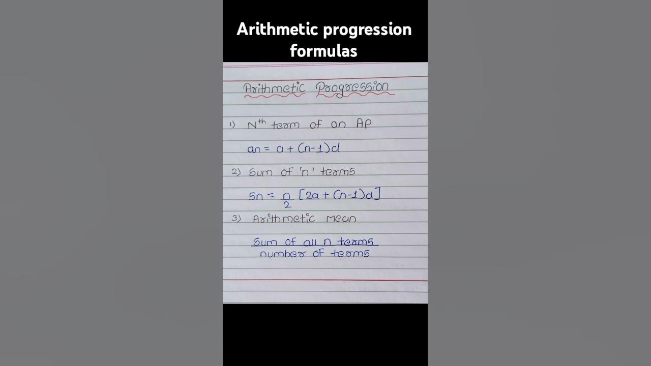 Arithmetic progression formulas #arithematicprogression # ...