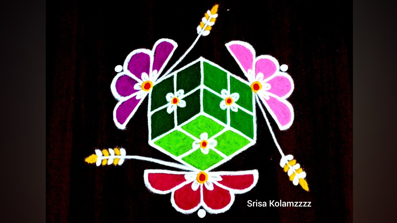 542. Aadimadha special Varalakshmi viradha Kolam Easy and Beautiful ...