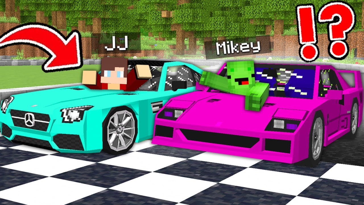 Which CAR is FASTER ? JJ and Mikey Epic RACE Battle Challenge - Maizen Mizen Mazien JJ and Mikey ...