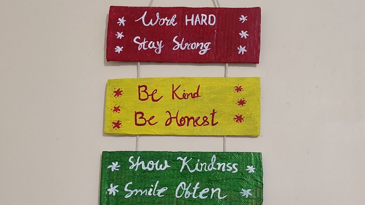 Diy wall hanging quotes - YouTube