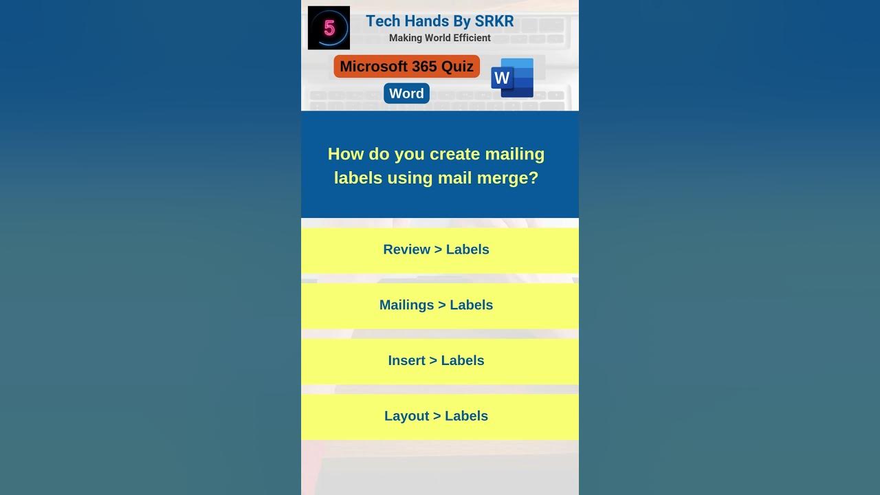 How do you create mailing labels using mail merge? #WordTraining # ...