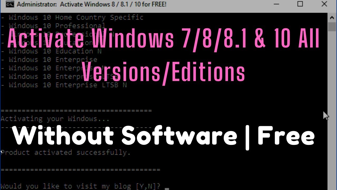 How to Activate Windows Free || Activate Windows 7/8/8.1 & 10 All ...