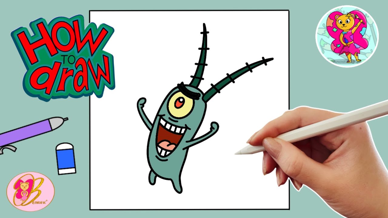 How To Draw Plankton From Spongebob Easy Things To Draw Youtube