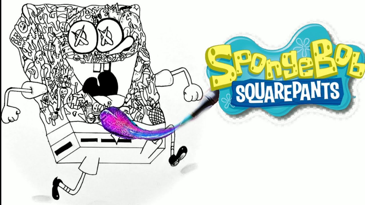 I MADE AN EPIC ARTWORK OF SPONGEBOB SQUAREPANTS/HOW TO DOODLE SPONGEBOB ...