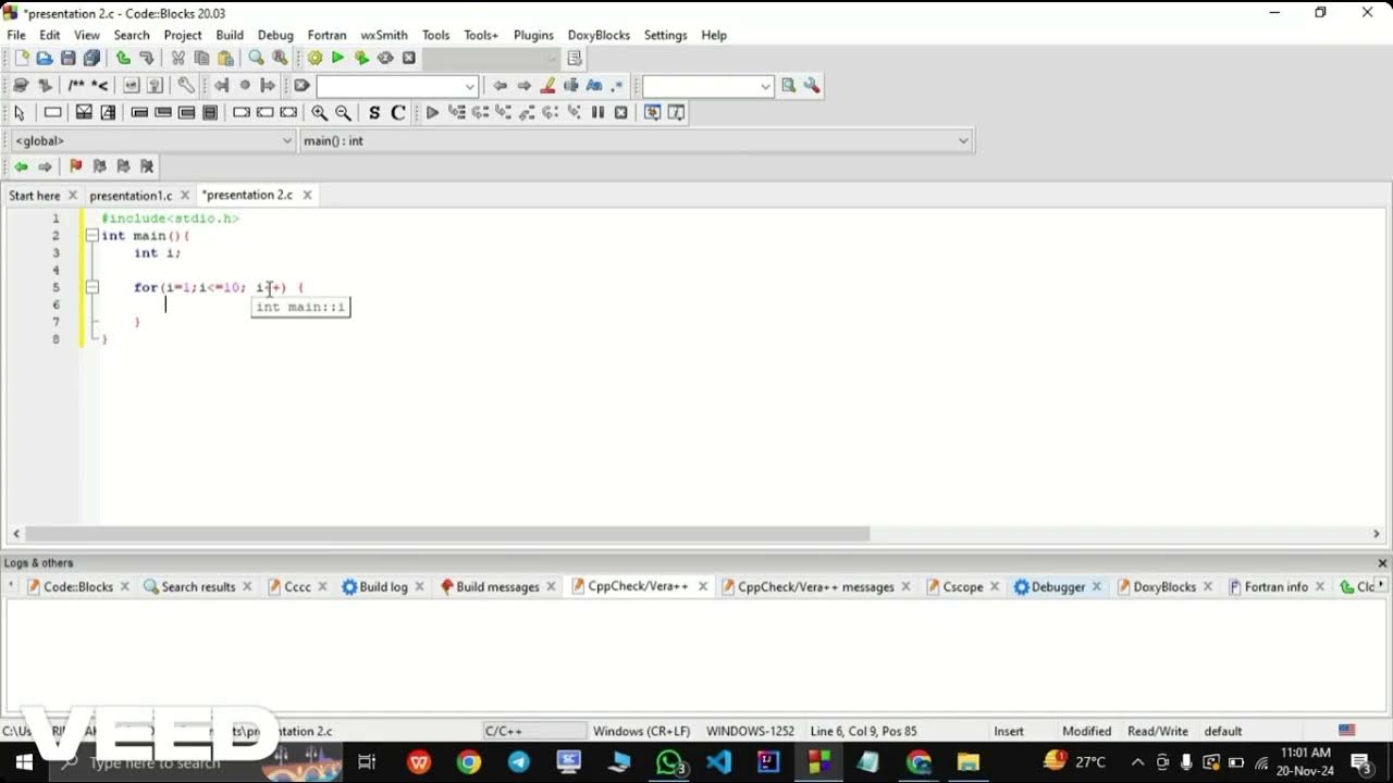 Simple C Program Print Numbers From 1 To 10 Using For Loop Youtube