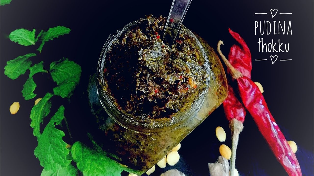 PUDINA THOKKU MINT PICKLE IN TAMIL WITH ENGLISH SUBTITLE - YouTube