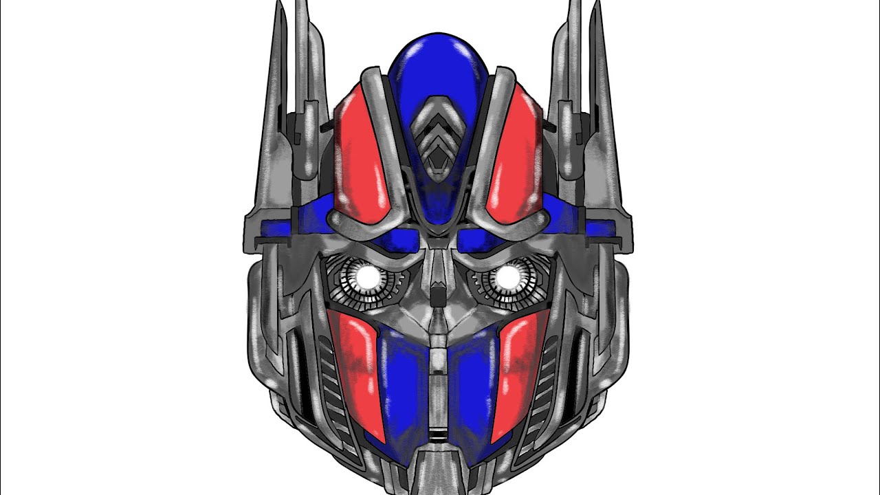 How to Draw OPTIMUS PRIME HEAD Step by Step | Drawing And Coloring ...