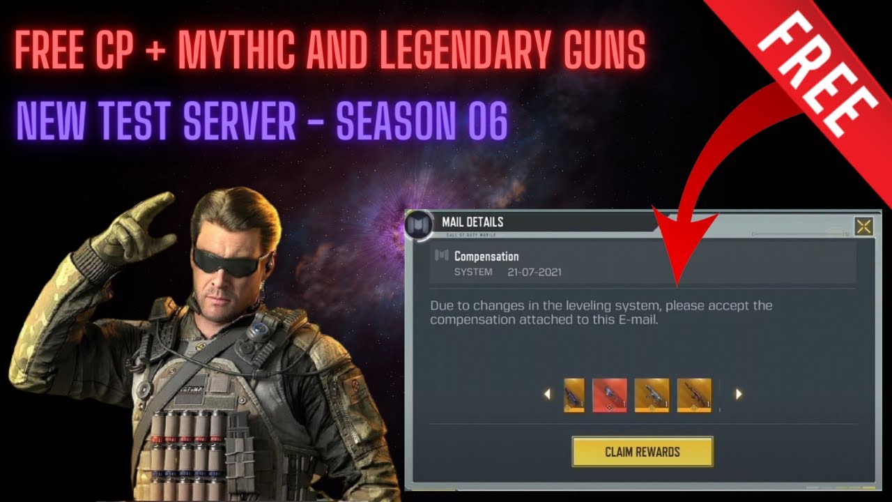 FREE CP, MYTHIC AND LEGENDARY GUNS IN SEASON 06 TEST SERVER! | Call of ...