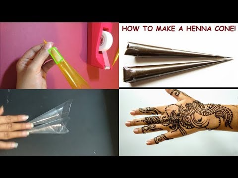 मेहँदी के पैन की तरह चलने वाले कोन कैसे बनायें / Mehndi Class 1 by ...