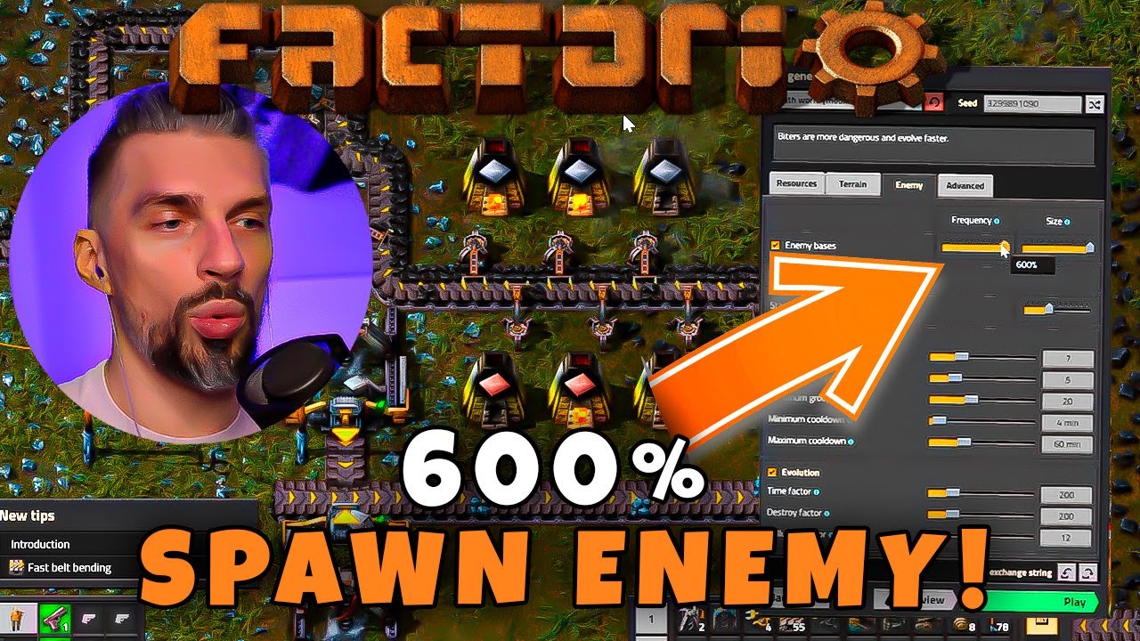 FACTORIO RAIL DEATH WORLD // 600% SPAWN ENEMY ep.1 - YouTube