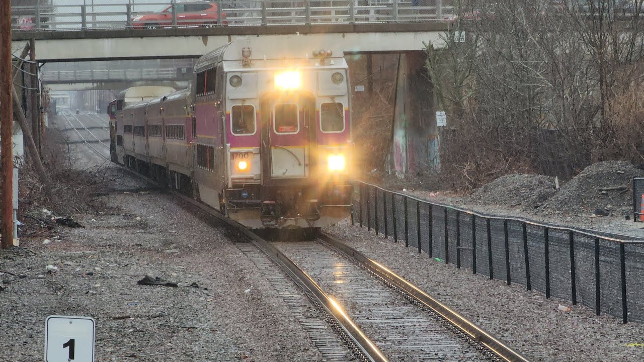 North station bound Commuter rail train entering Lynn. - YouTube