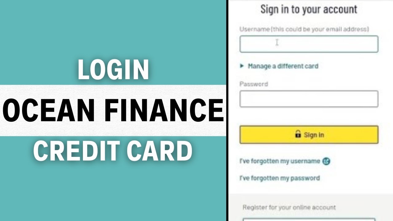 Ocean Credit Card Login: How to Login Ocean Finance Credit Card Account ...