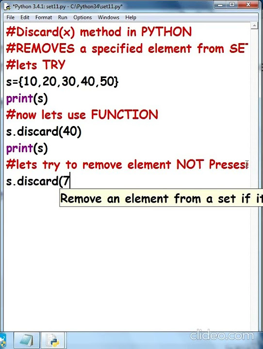 #Python Set 🐍 program to Discard/Remove elements in Python🚀💥☄🌟🔥#shorts #code #program #phython # ...