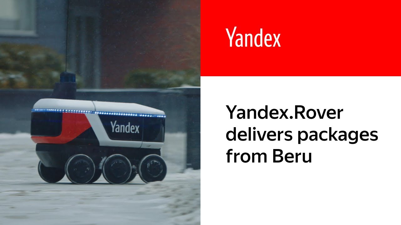 Yandex.Rover delivers packages from Beru marketplace - YouTube