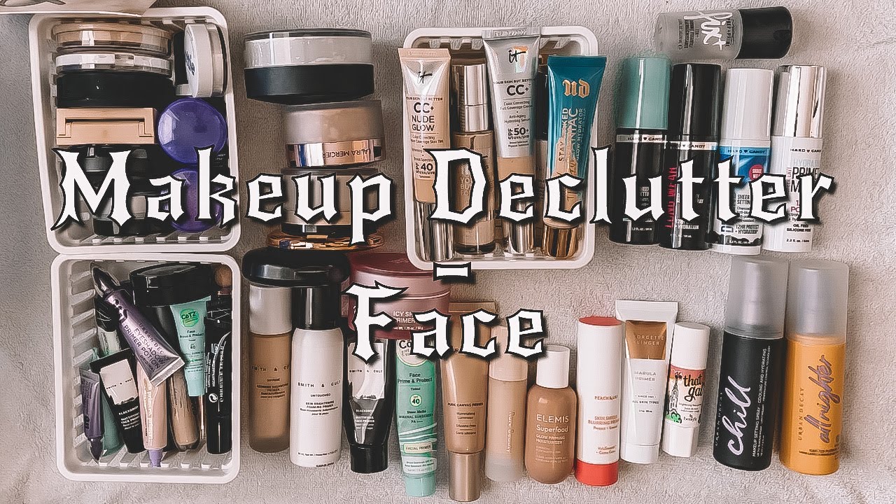 Decluttering 50% of My Makeup! | Face Products | Part 1 - YouTube