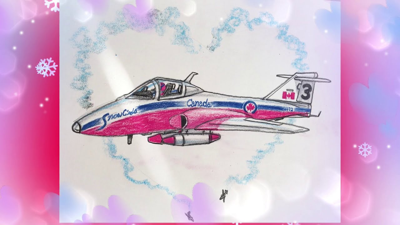 Saluting snowbird | How to draw jet | Airplane drawing - YouTube