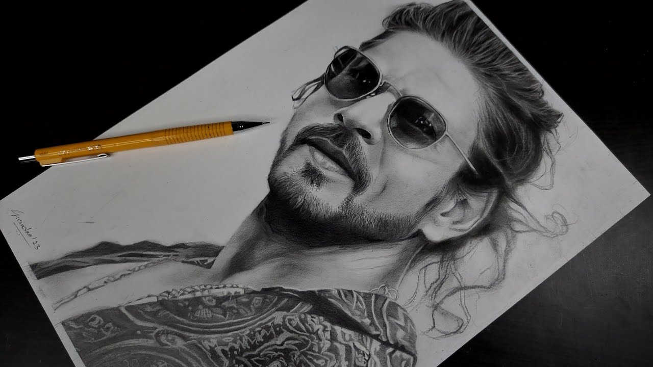 Drawing Shah Rukh Khan | SRK | Pathaan Movie Look | Shading With ...