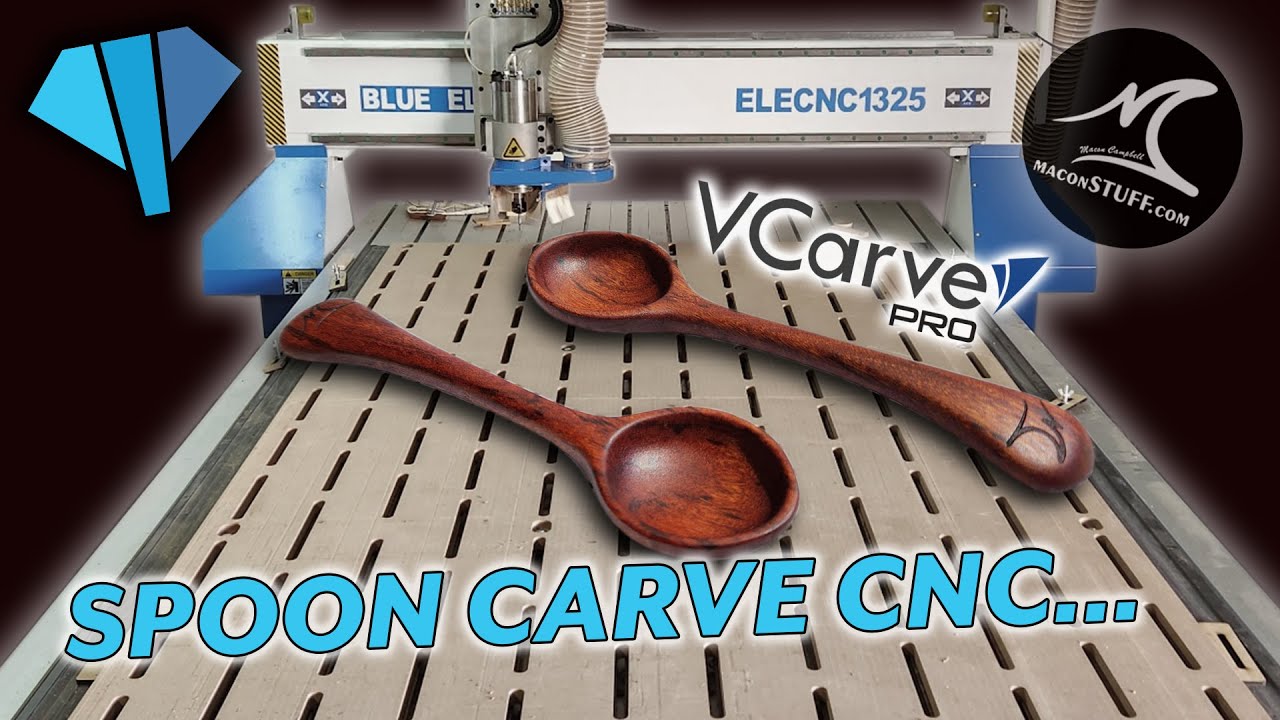 2-Sided Spoon Carving on the CNC - Blue Elephant - V-Carve Pro - YouTube