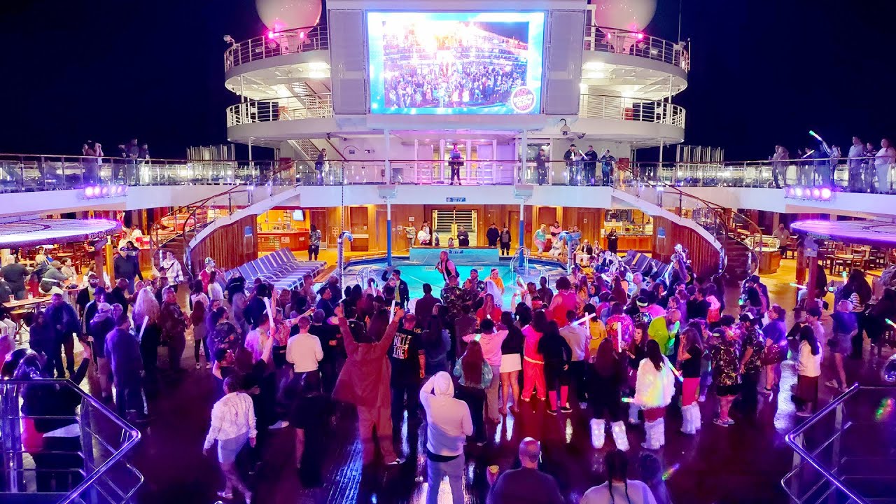 80's Rock And Glow Party On The Lido Deck Carnival Radiance - YouTube