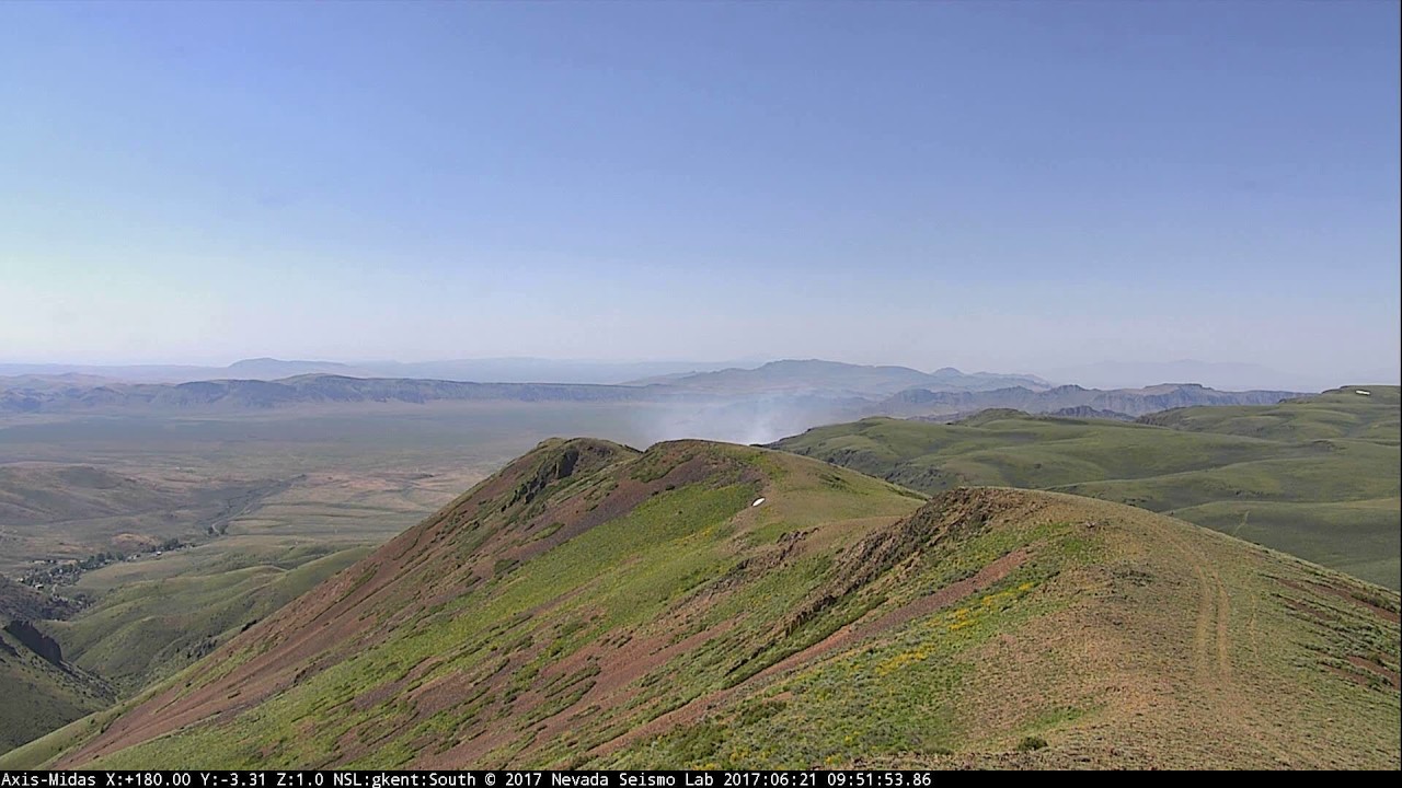 Midas Fire near Midas Peak seen from fire camera at 9 AM - YouTube