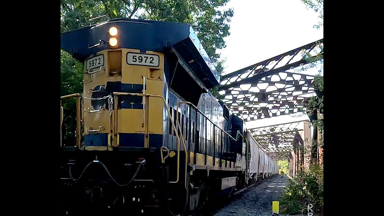 Footage Of CSX Train Crossing Bridge In Manchester , NH - YouTube