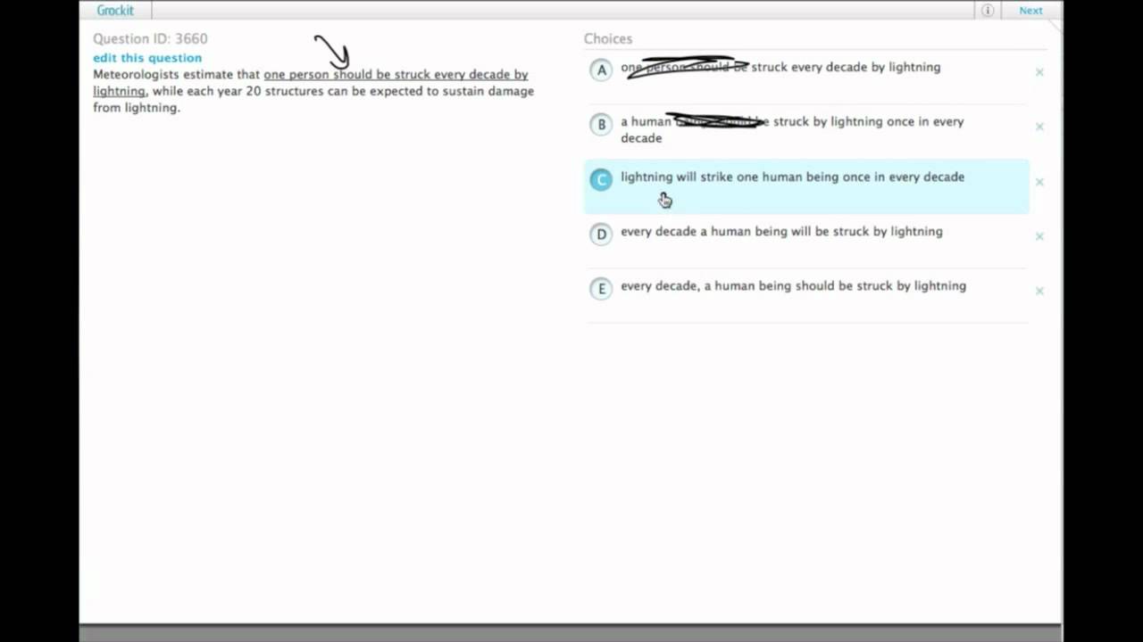 Grockit GMAT Verbal - Sentence Correction: Question 3660 - YouTube
