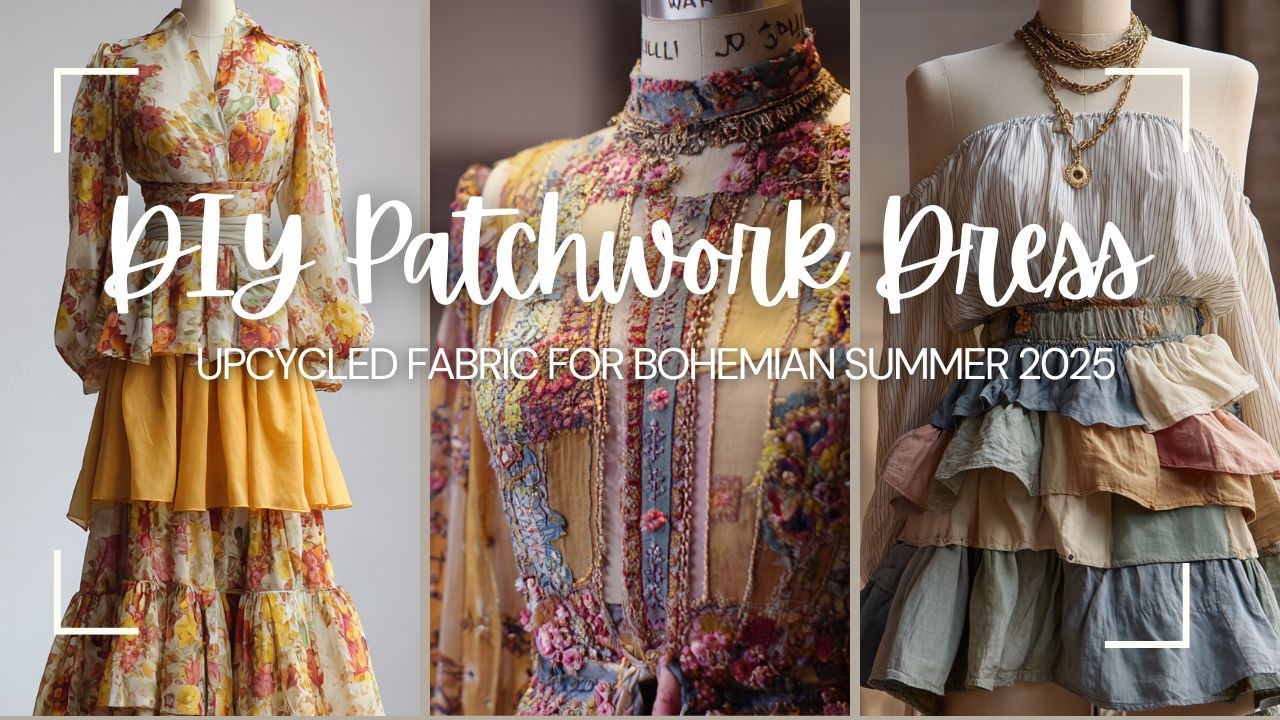 DIY Patchwork Dress: Upcycled Fabric for Bohemian Summer 2025 - YouTube