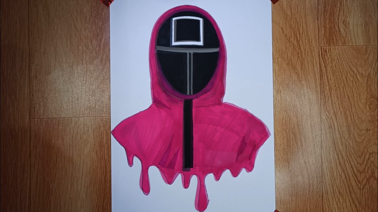 Squid Game Drawing || Simple Drawing of Squid Game worker || #squidgame ...