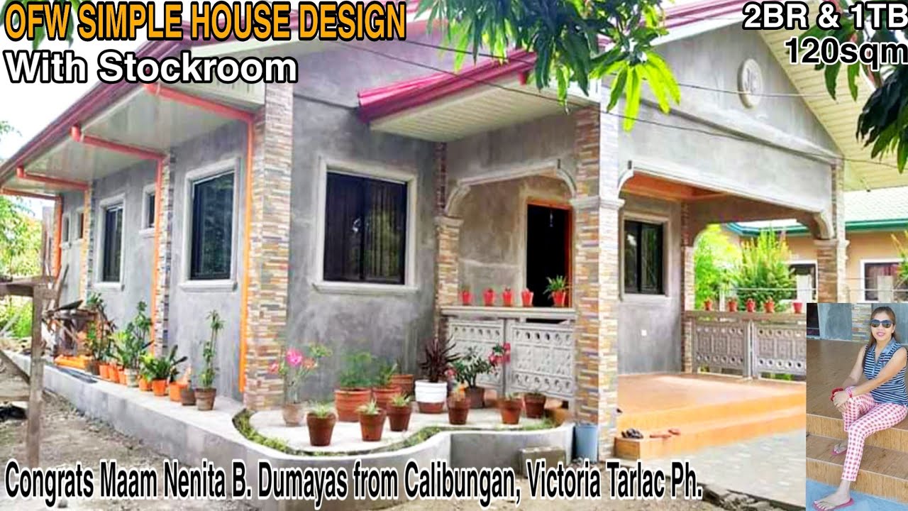 OFW SIMPLE HOUSE 120SQM HOUSE PLAN 2BR WITH STOCKROOM | CONGRATS MAAM ...
