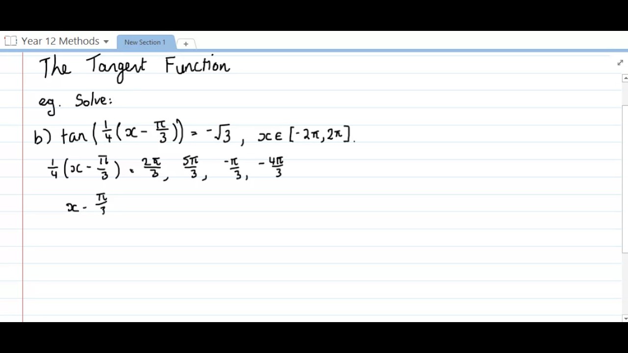 Solving tan Equations 2 - YouTube
