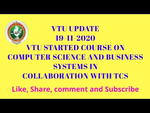 VTU started course on 'Computer Science and business systems' in ...