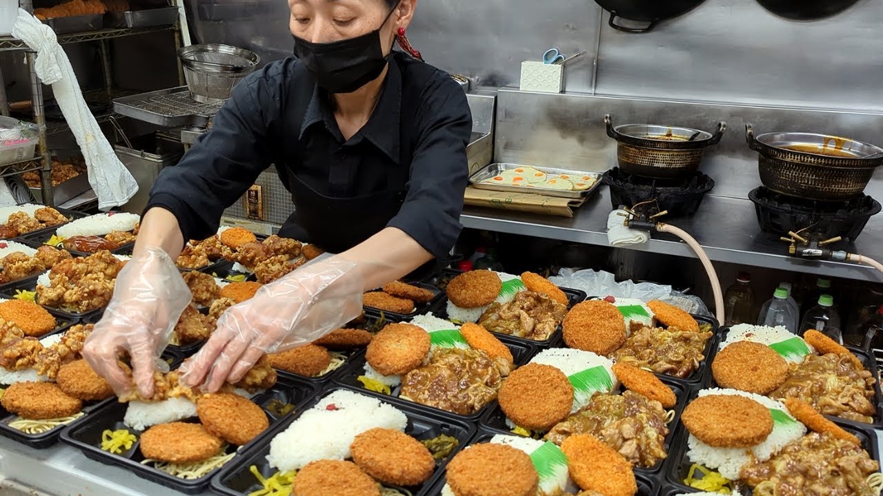 【デカ盛り弁当】24時間年中無休で作り続けるキッチンDIVE亀戸店/Japanese street food giant bento box ...