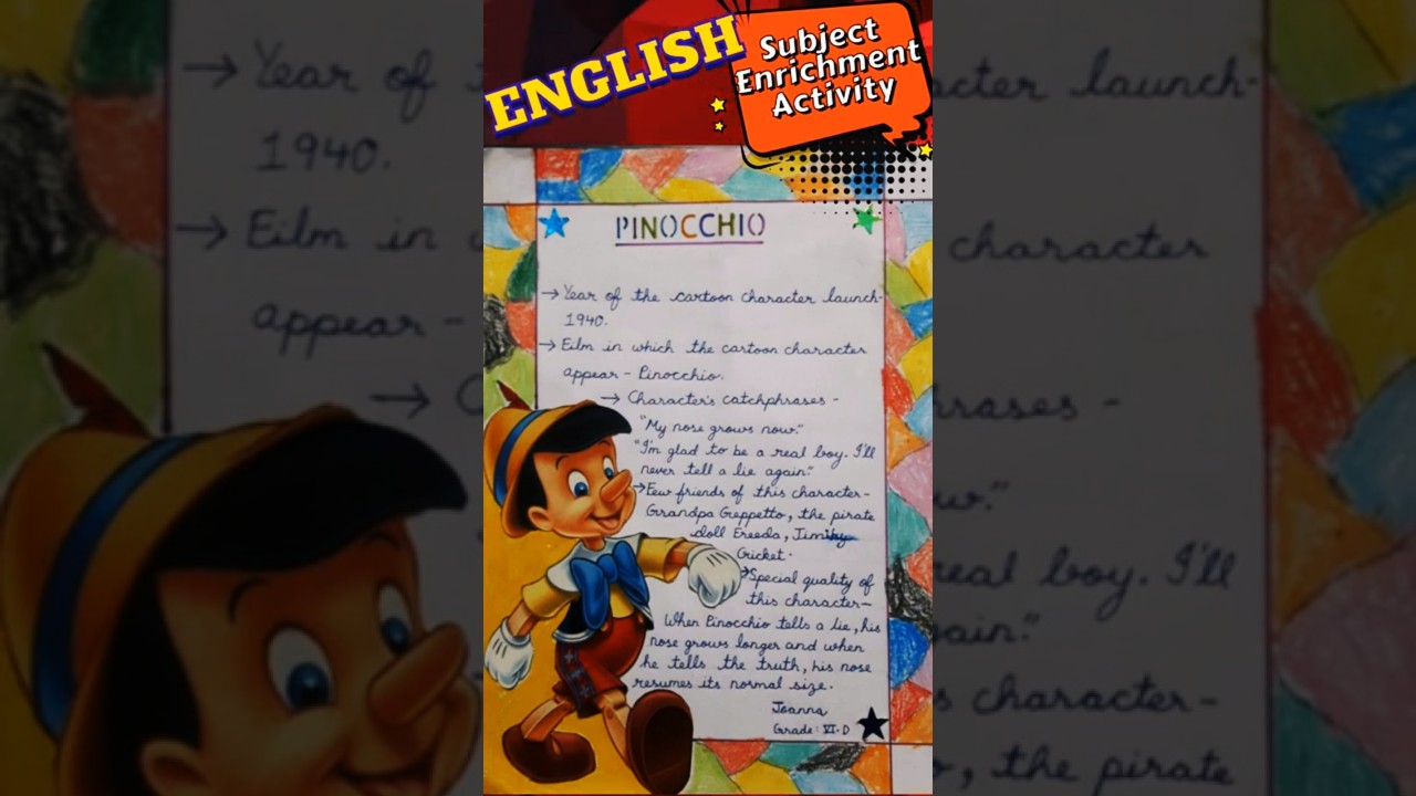 Subject Enrichment Activity ENGLISH PINOCCHIO shorts waltdisney subject-enrichment-activity-english-pinocchio-shorts-waltdisney