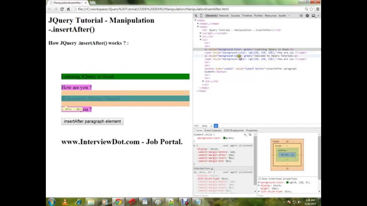 Insertafter Method Jquery Demo Youtube