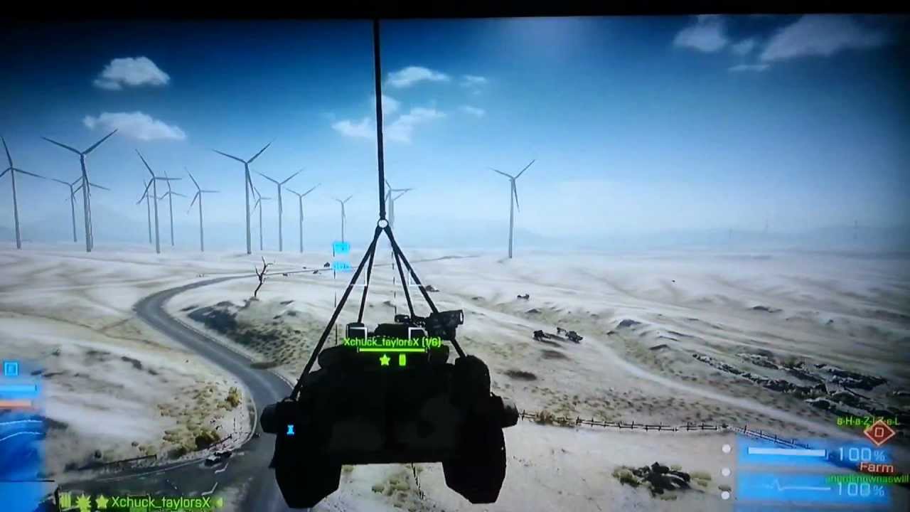 BF3 End Game Tank parachute out of Gunship - YouTube