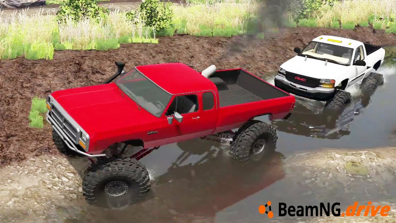 BeamNG.drive MP - 850HP FIRST GEN CUMMINS ON 50'S IN MUDDY SWAMP! - YouTube