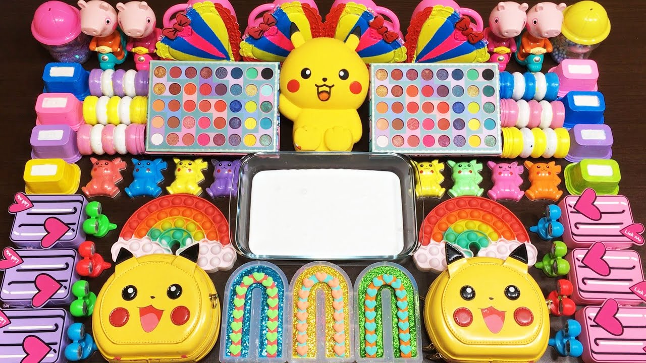 Special Series PIKACHU Slime | Mixing Too Many Things into Glossy Slime ...