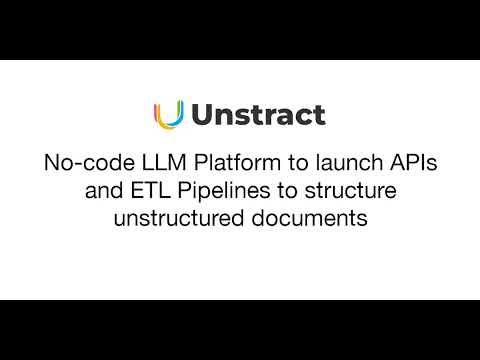 GitHub - Zipstack/unstract: No-code LLM Platform to launch APIs and ETL Pipelines to structure ...