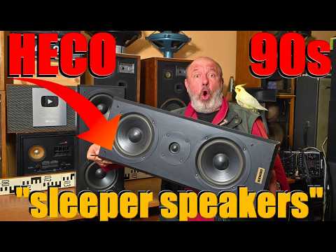 90s Vintage BOOKSHELF SPEAKERS KENDO Status Line 95 Sleeper Speaker HECO