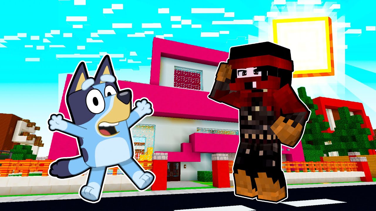 ADOPTO A BLUEY UNOS DIAS EN CASA EN MINECRAFT!! - YouTube