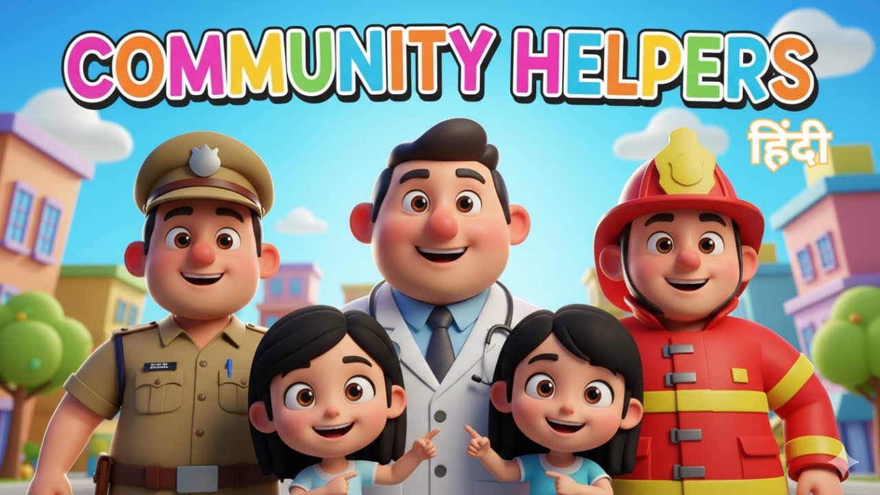Community Helpers Song for Kids | हिंदी बाल गीत | डॉक्टर, पुलिस ...