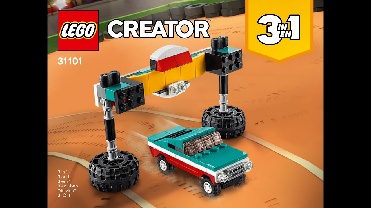 LEGO 31101 Monster Truck (4K) - building instructions 2/3 - YouTube